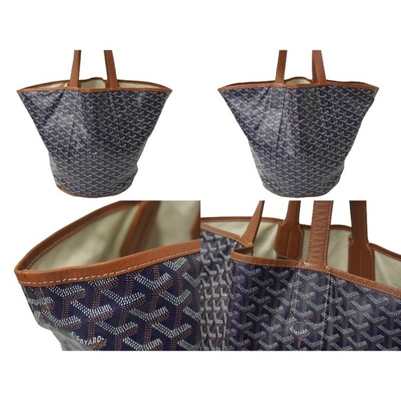 Goyard | Bags | Goyard Navy Bag Mm Tote Brown Berara Leather Reversible ...